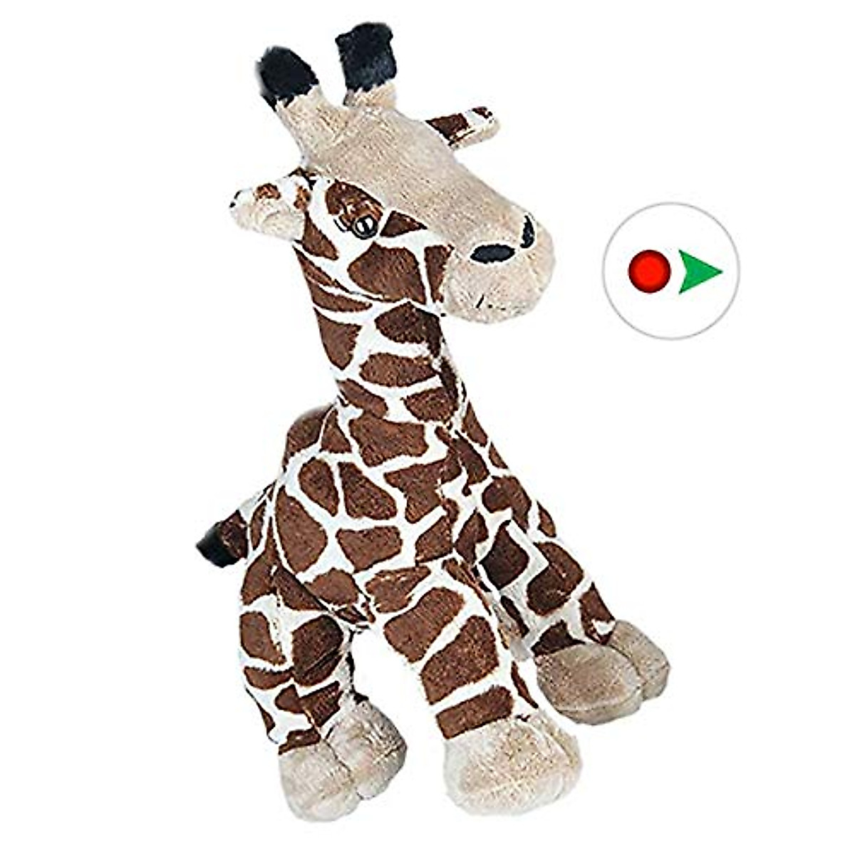 Beary Fun Friends Recordable 8" Plush Gerry The Giraffe w/20 Second Digital Recorder for Special Messages, Rymes or Songs