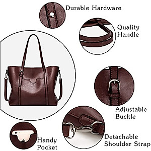 PU Leather Bags for Women Business Purse Large School Bag Ladies Coffee Tote