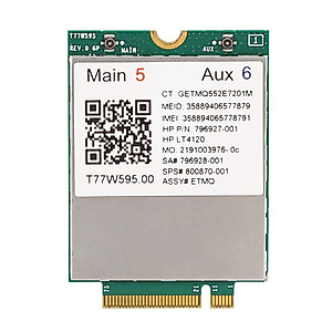 M.2 PCIe Card Laptop Network Adapter T77W595 4G Modem Module LT4120 796928-001 for HP Probook/EliteBook 820 840 850 G2 G3, 150 Mbps
