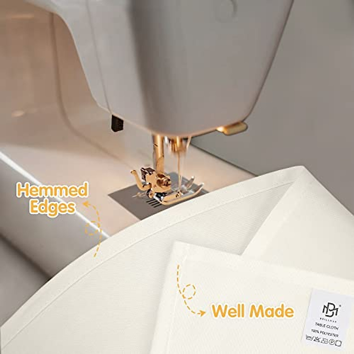 6 Pack Ivory Tablecloths for 6 Foot Rectangle Tables 60 x 102 Inch - 6ft Rectangular Bulk Linen Polyester Fabric Washable Long Table Clothes for Wedding Reception Banquet Party Buffet Restaurant