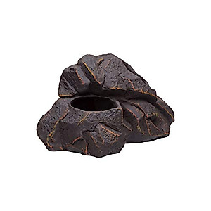Plecoceramics Ceramic Magma Rock Stone Decoration - Aquarium Fish Tank Hideway Decor - for Cichlids Plecos Bettas