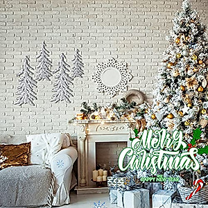 4 Pieces Christmas Pine Sculpture Metal Tree Christmas Metal Pine Tree Metal Wall Art Decor for Home Office Outdoor Wall Decor (Silver)