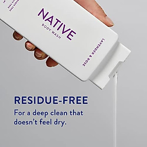 Native Body Wash Natural Body Wash for Women, Men | Sulfate Free, Paraben Free, Dye Free, with Naturally Derived Clean Ingredients Leaving Skin Soft and Hydrating, Lavender & Rose 18 oz - 2 Pk