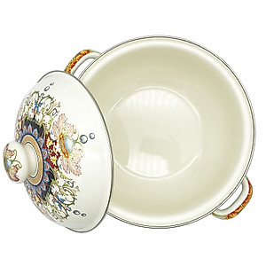 OLYTARU Nonstick Deep Enamel on Steel Stock Pot/Stockpot with Lid, 3 Quart (3L)