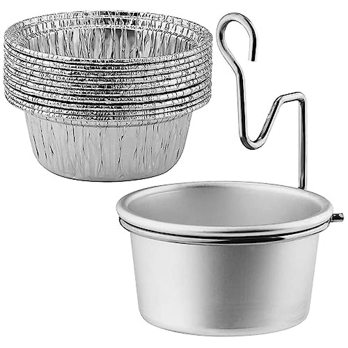 HAO HELPER Grill Grease Tray with Clip for Char-Broil/Kenmore Outdoor Grills and Other Similar Grills,Grease Catcher,Grease Tray for Gas Grill,Grease Bucket with Disposable Foil Liners (10 Pack)