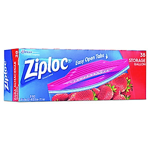 Ziploc 665016 Double Zip/ Storage Bags, 10-9/16 x 10-3/4, 1 Gal, Clear, 38/Box (Case of 9 Boxes)