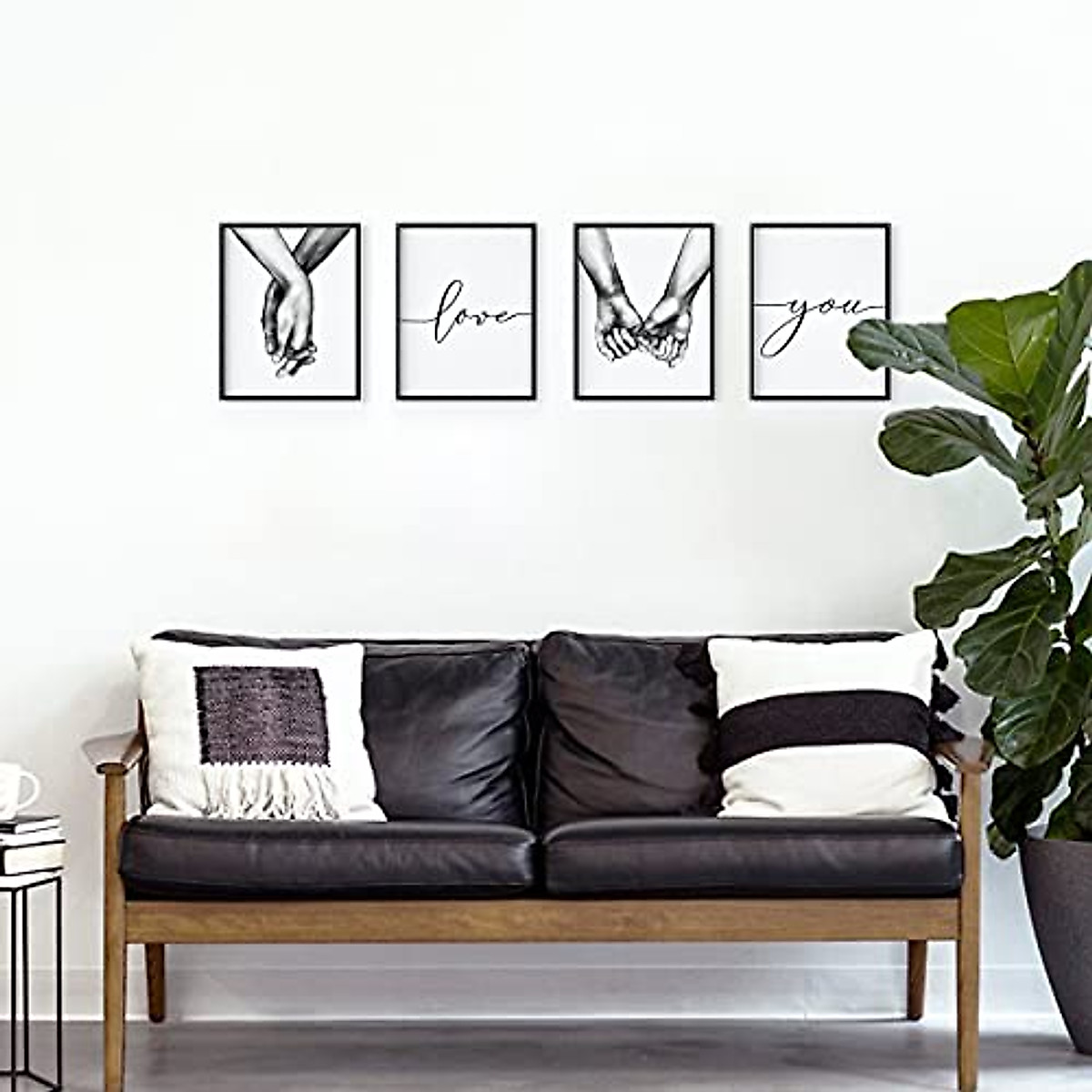 MoharWall Love You Prints White Black Posters Women Bedroom Wall Decor Warm Quotes A Great Gift for The Couple's Wedding