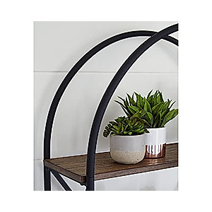 Signature Design by Ashley Galtbury Mixed Media Modern 5 Shelf Bookcase, Brown & Black