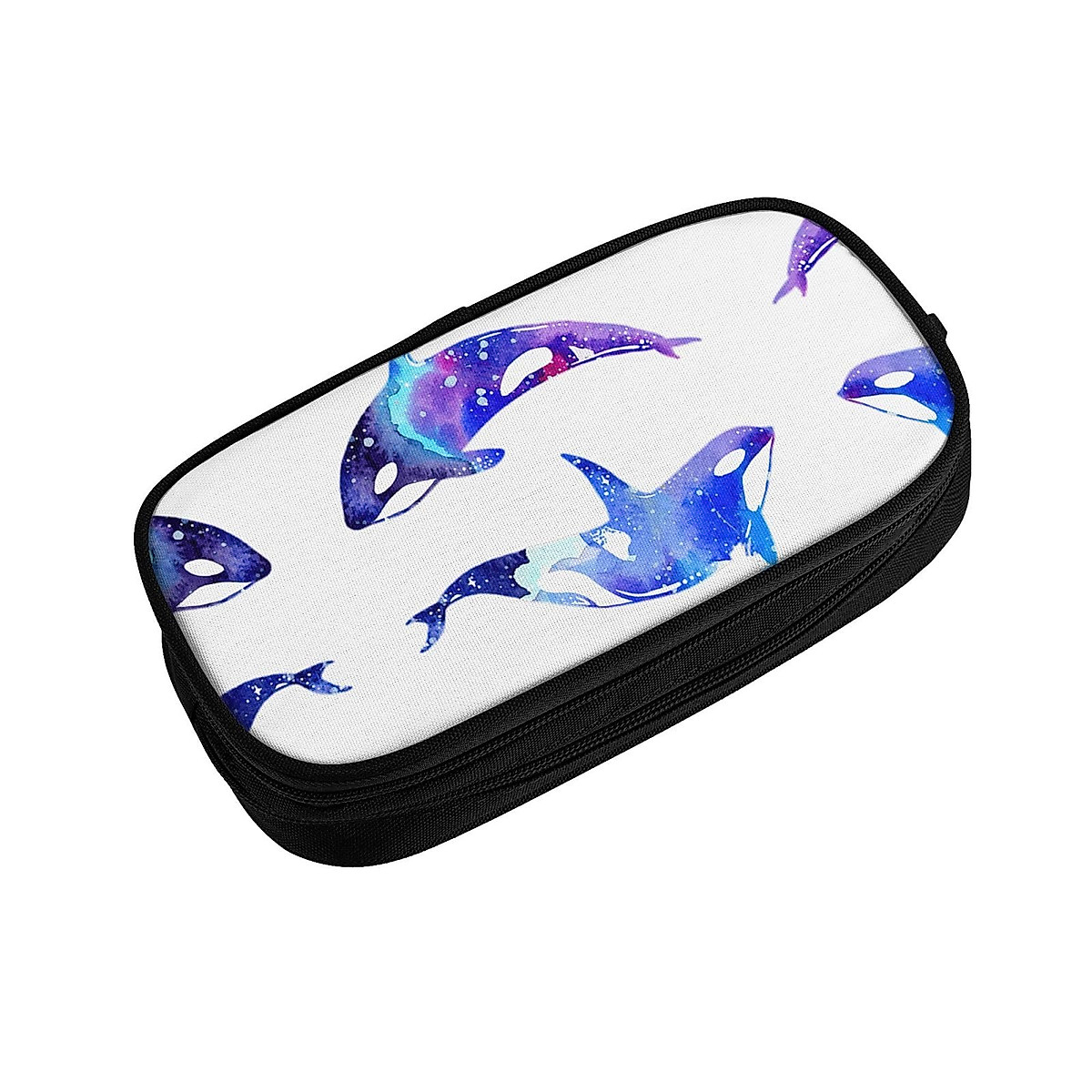 YQxwJL Orca Killer Whale Print Pencil Cases Pen Box Stationery Makeup Bag, Desk Organizer For College Adults Women Men