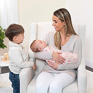 aden + anais Comfort Knit Baby Swaddle Blanket for Newborn Girl and Boy, Super Soft Cotton with Spandex, Versatile Stroller Cover, Burp Cloth, Nursing Shield, 47 x 47 Inch, Perennial