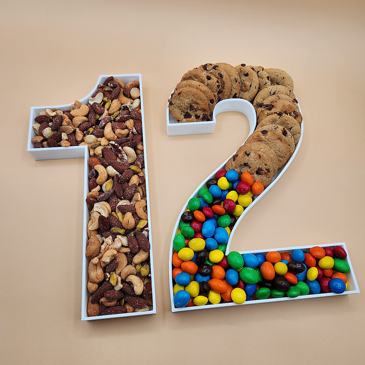 12" or LARGE 16" - High Quality Reusable Durable Plastic Charcuterie Fillable Number Boxes Letter Boxes For Birthday Party Anniversary Charcuterie Tray (1-12" size)