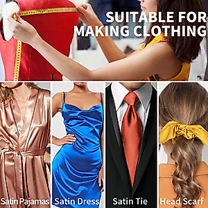 Homiest Purple Satin Fabric by The Yard, 1 Yard x 58 Inch Charmeuse Satin Fabric Silky & Shiny Cloth Fabric, Smooth Bridal Satin Fabric for Wedding Dress, Clothing Making, DIY Crafts, Sewing