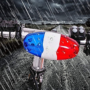 Siren for Bike,ycle Horn Bell Siren,Waterproof ycle Cycling Horn Bell 6 LED Light 4 Tunes ycle Bell 120dB