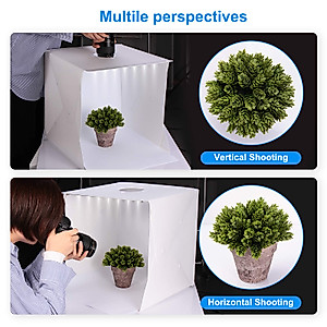 Mini Photo Studio Box, 9 x 9 Inches Shooting Tent Kit, Foldable Photography Booth With 2 x 20 LED Beads + 6 Colors Backdrops