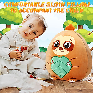 Leyndo 14 Inch Sloth Plush Throw Pillow Cute Sloth Stuffed Animals Soft Plush Stuffed Sloth Pillow for Birthday Chinese New Year Party Favor Gift Sofa Bedroom Decor