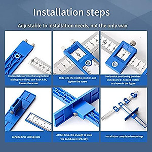 RZJZGZ Cabinet Hardware Jig Wood Drilling Dowelling Guide Punch Locator Drill Guide Cabinet Template Tool for Handles and Pulls