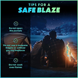 Magical Flames Fire Color Changing Packets for Campfires, Fire Pit, Outdoor Fireplaces - Camping Essentials for Kids & Adults – 12 Pack, Jumbo Flames