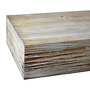 Spiretro Rectangle Floating Shelves Wall Mounted Set of 2, Ledge to Storage Organize and Display Trophy, Photo Frames for Home Décor, Space Saving in Bathroom, Kitchen, 16.5 inch, Wood_Rustic Grey