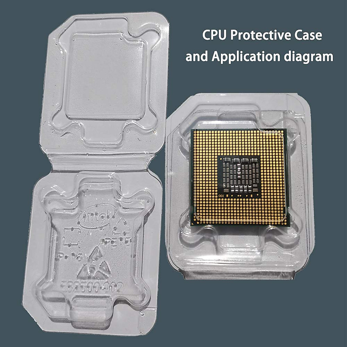 Daarcin CPU Protective Thicken Plastic Clamshell Case Trays Suitable for Intel 775/1155/1151/1150/1156 with 10pcs Antistatic Bags and Labels (10pcs Intel CPU Case)