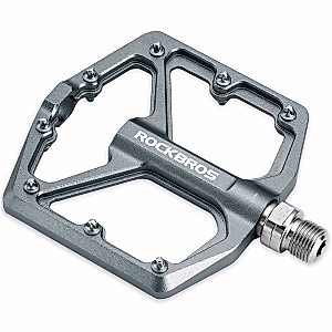 ROCKBROS Mountain Bike Pedals MTB Pedals Bicycle Flat Pedals Aluminum 9/16" Sealed Bearing Lightweight Platform for Road Mountain BMX MTB Bike