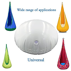 Kids Swing Hammock Pod Chair Replacement Inflatable Cushion , 27.5 in Swing Hammock Pod Chair Thickened PVC Inflatable Cushions (White)