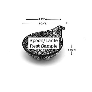 Polish Pottery Spoon/Ladle Rest - Winter Viola
