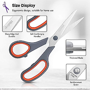 Scissors Bulk Set of 100-Pack, Niutop 8" Multipurpose Sharp Sewing Craft Fabric Scissors for Office Home High/Middle School Student Office Teacher Art Supplies, Soft Comfort-Grip Right/Left Handles