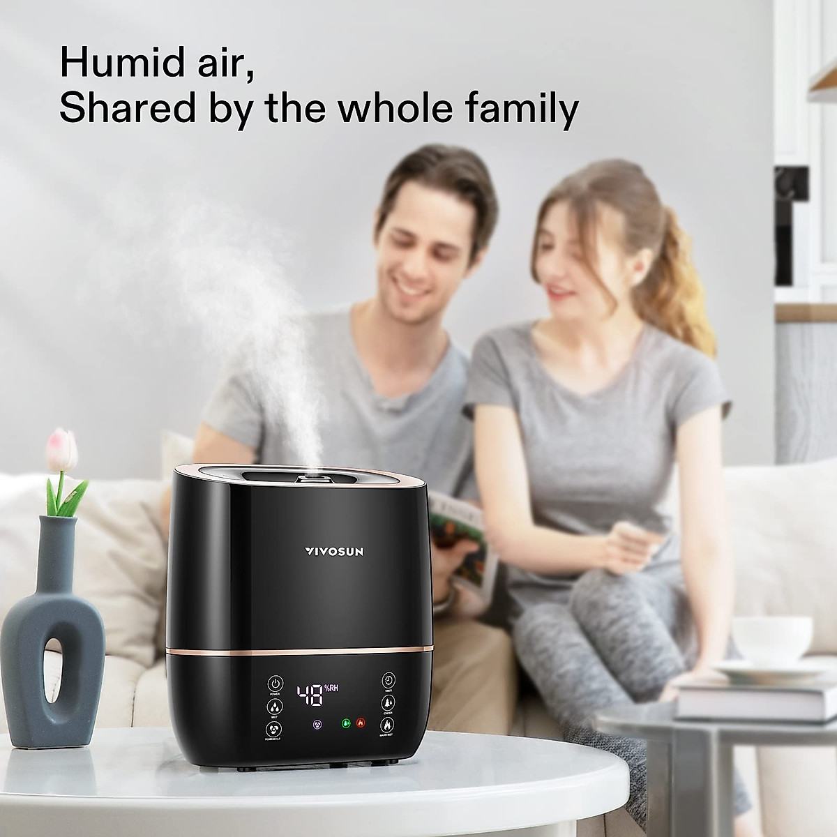 VIVOSUN Air Humidifier 4L Cool Mist Humidifier, Indoor Ultrasonic Humidifier with Essential Oil Box & Remote Control for Bedroom, Plant, Baby, Dry Skin