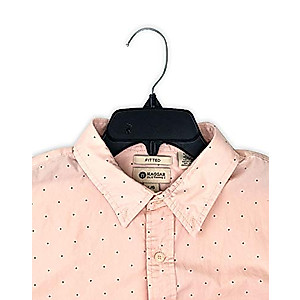 Hangon Recycled Plastic with Notches Shirt Hangers, 17 Inch, Black, 25 Pack