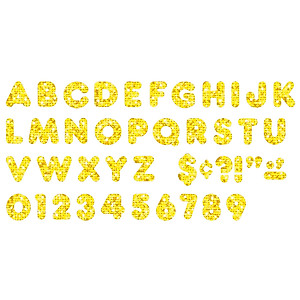 TREND enterprises, Inc. Yellow Sparkle 4" Casual UC Ready Letters