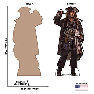 Cardboard People Jack Sparrow Life Size Cardboard Cutout Standup - Pirates of The Caribbean: Dead Men Tell No Tales (2017 Film)