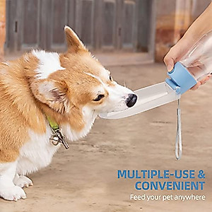 Velmata Portable Dog Water Bottle for Walking 20 oz Dog Water Bowl Dispenser Leak-Proof Pet Water Bottle Dog Travel Water Bottle Large Capacity Dog Accessories for Puppy Small Medium Large Dogs (Blue)