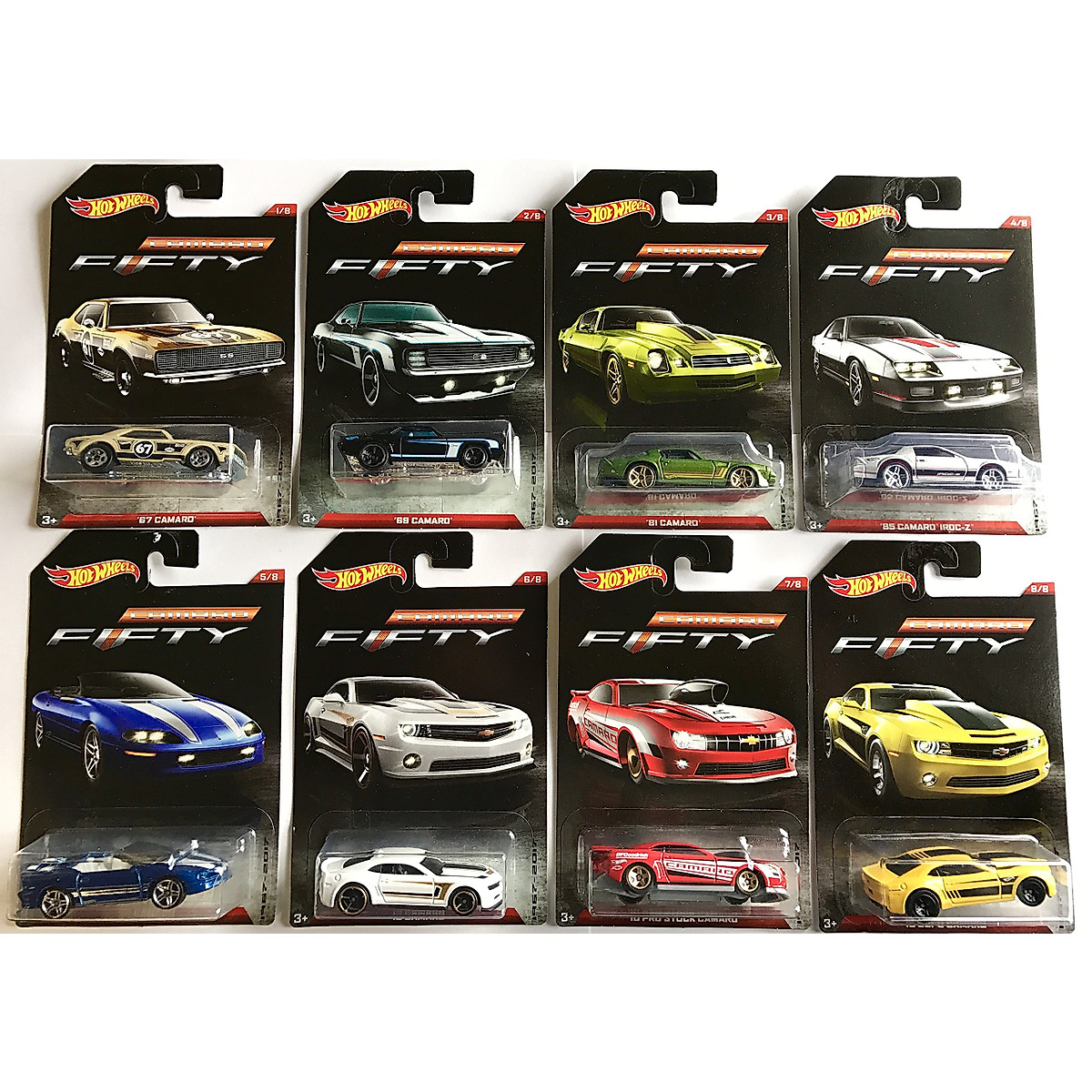 Hot Wheels Camaro Fifty 1967-2017 Exclusive 8 Car Set