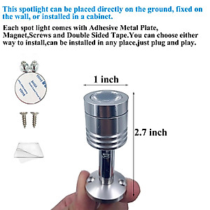 Taysing LED Spot Light Indoor Picture Lights Art Lights Accent Lights Little Spotlight Up Lights for Painting Picture Plants Jewelry Showcase Model Display Shelves Under Cabinet(Soft White 2700K)