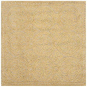 SAFAVIEH Cambridge Collection 4' Square Light Gold / Dark Gold CAM233A Handmade Moroccan Premium Wool Area Rug