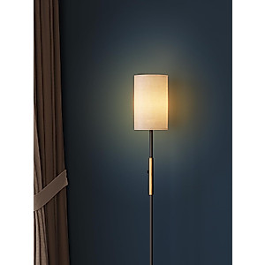 addlon Floor Lamps for Living Room, dimmable Floor lamp with Linen lampshade, Modern Standing Lamps, Bright Floor lamp for Bedroom and Office - Black