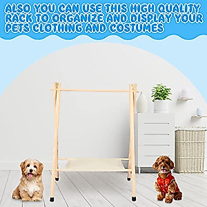 Queekay 2 Pcs Kids Clothing Rack 2 Size 20.5" x 11.8" x 29.5" & 31.5" x 13.8" x 31.5" Baby Clothes Rack Dress up Storage Wooden Clothes Organizer Child Garment Racks for Toddler Doll Dog