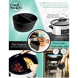 CrockPockets The Original Slow Cooker Divider, Silicone Insert, BPA Free, Dishwasher Safe
