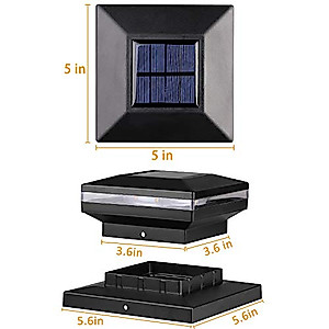 Solar Post Cap Lights, Waterproof Outdoor Post Cap Light for Fence Deck or Patio,Fit 4x4,6x6 Wooden Post,4 Packs