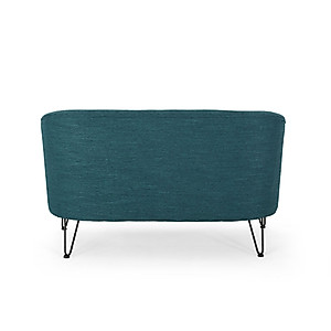 Merax Loveseat Couch Sofa with 2 Pillows, 2 Seater Fabric Chaise Lounge Recliner for Living Room, Apartment Furniture, Teal