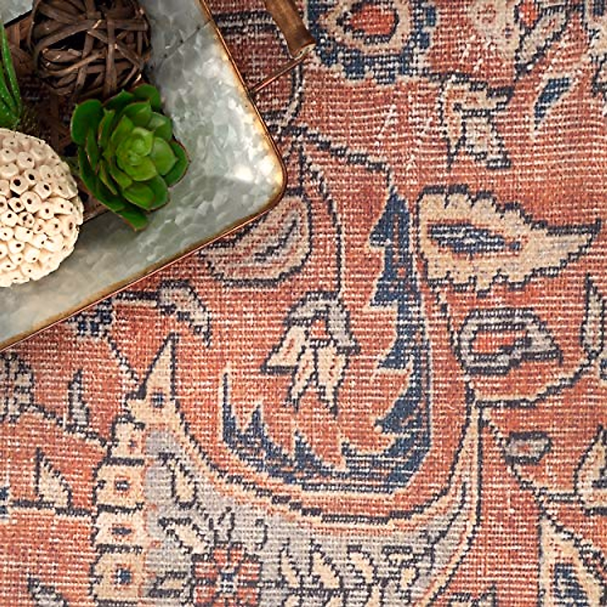 nuLOOM Rosalia Floral Persian Area Rug, 7' 10" x 10', Rust