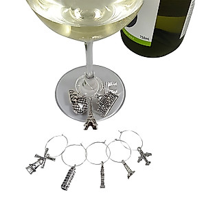 Palm City Products Travel & Animal Themed Wine Charm Gift Set with 20 Beautiful Wine Charms
