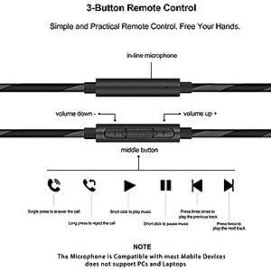 LinkIdea Audio Cable with Mic for Bose QuietComfort SE, 700NC, QuietComfort 35 II, QC 25, QC35, QCSE Headphones, 2.5mm TRRS to TRS Replacement Aux Cord with Inline Microphone (5 ft / 1.5 m)