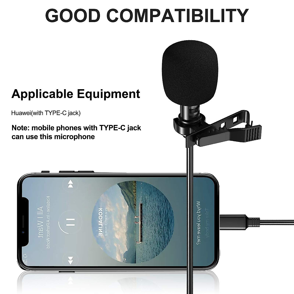 Aokeo Professional Lavalier Lapel Microphone Omnidirectional Condenser Mic