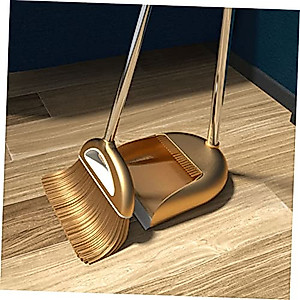HANABASS Metal Spatula 1 set Sweep Board Garbage of Cleaning Brush for Household Floor Kitchen Up Pan Stand Home Shovel Tool Combo Handle Room Table Lobby Desk Scraper Dustpan Broom Bathroom Brooms