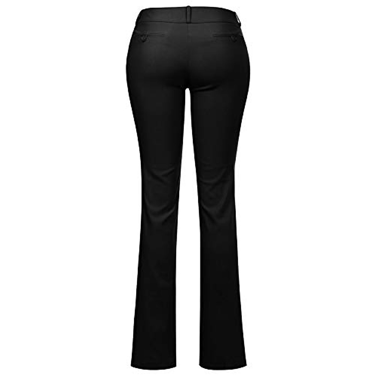 Design by Olivia Women's High Waist Comfy Stretchy Bootcut Trouser Pants Black L