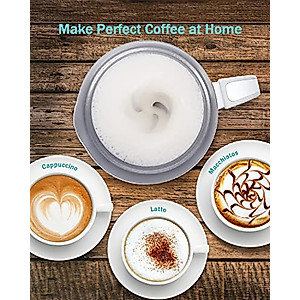 EZBASICS Electric Milk Steamer, 8.4oz/250ml Automatic Hot and Cold Foam Maker, Milk Warmer for Coffee, Latte, Cappuccinos with Two Whisks for Frothing and Heating Milk