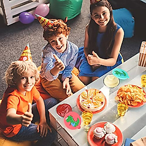 6PCS Kid Condiment Sauce Containers, 1.9oz/55ml Salad Dressing Containers To Go, Reusable Ketchup Condiment Storage Container and Silicone Lid Bento Box Accessories for Lunch Box Picnic(Dinosaur)