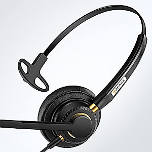 Arama Phone Headset RJ9 with Noise Canceling Mic Telephone Headset Compatible with Polycom Mitel ShoreTel Plantronics Fanvil Alcatel-Lucent HUWEI NEC Siemens Aastra Landline Deskphones