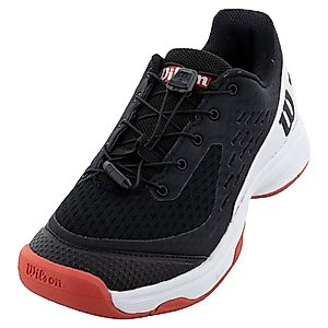 WILSON Juniors` Rush Pro 4.0 QL Tennis Shoes Black and White